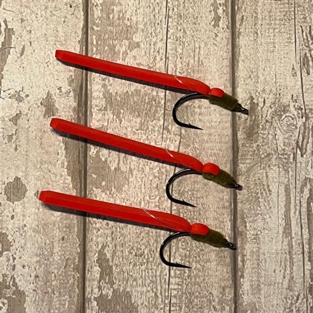 Foam Palolo Worm Tarpon Fly, Selznick's, 3-pack, Tan/red, 3 Sizes - Etsy