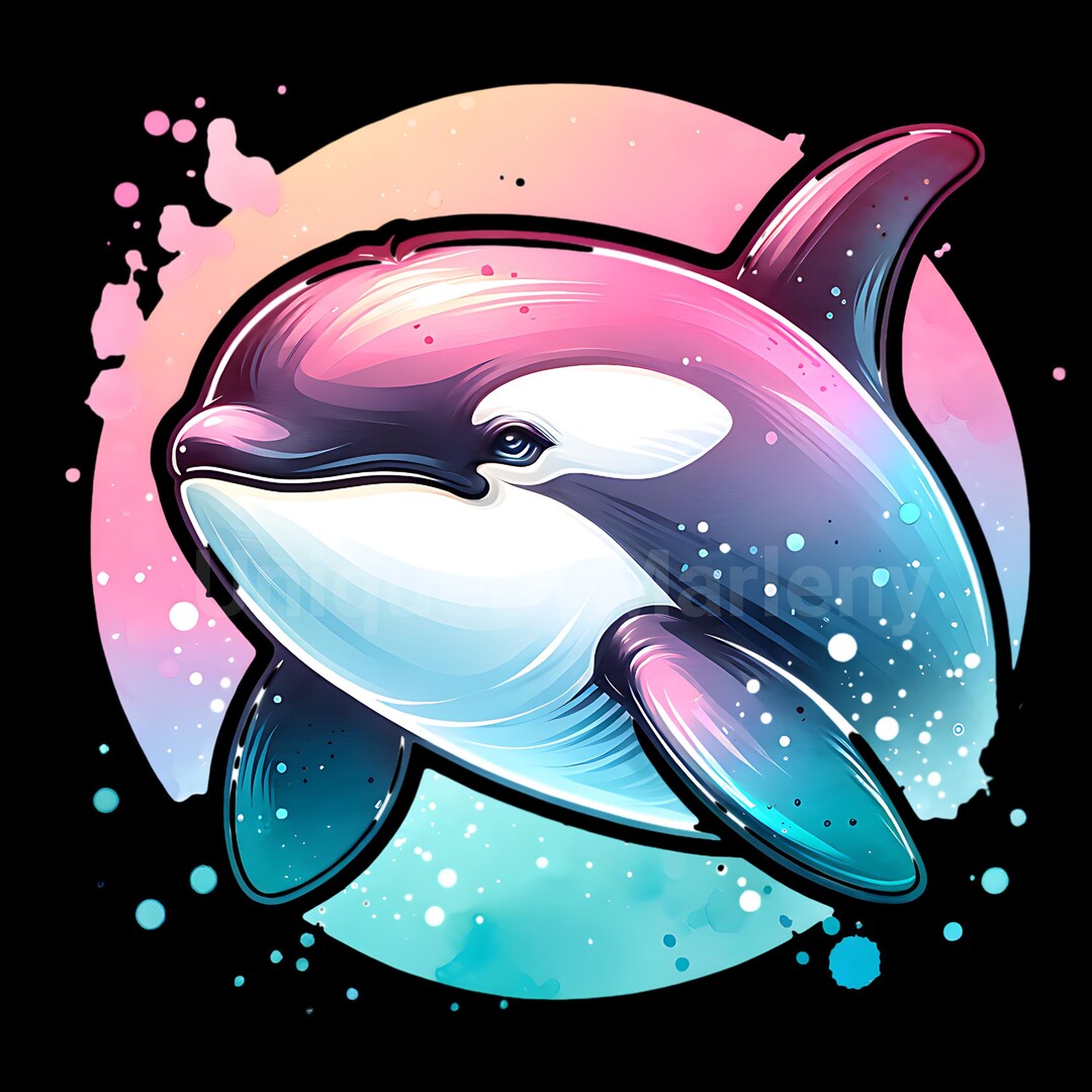Cute Watercolor Killer Whale, Orca PNG, Clipart, Sublimation, Digital ...
