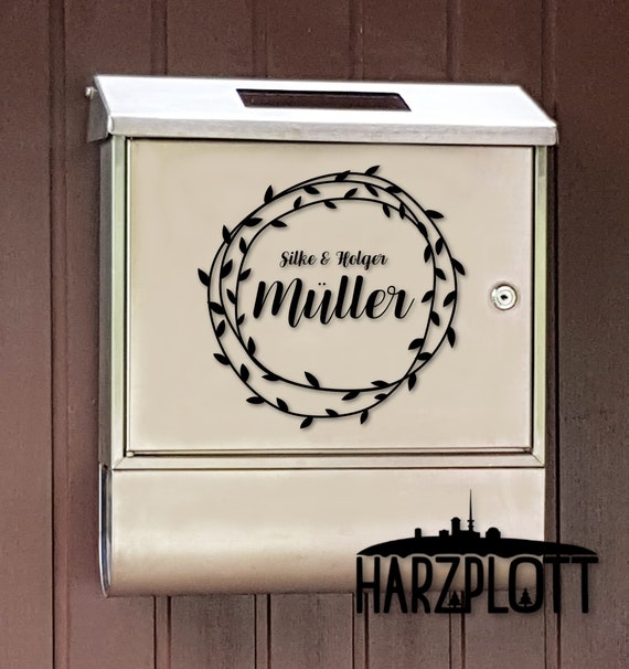 Letterbox Sticker Sticker Desired Name Delicate Wreath - Etsy UK