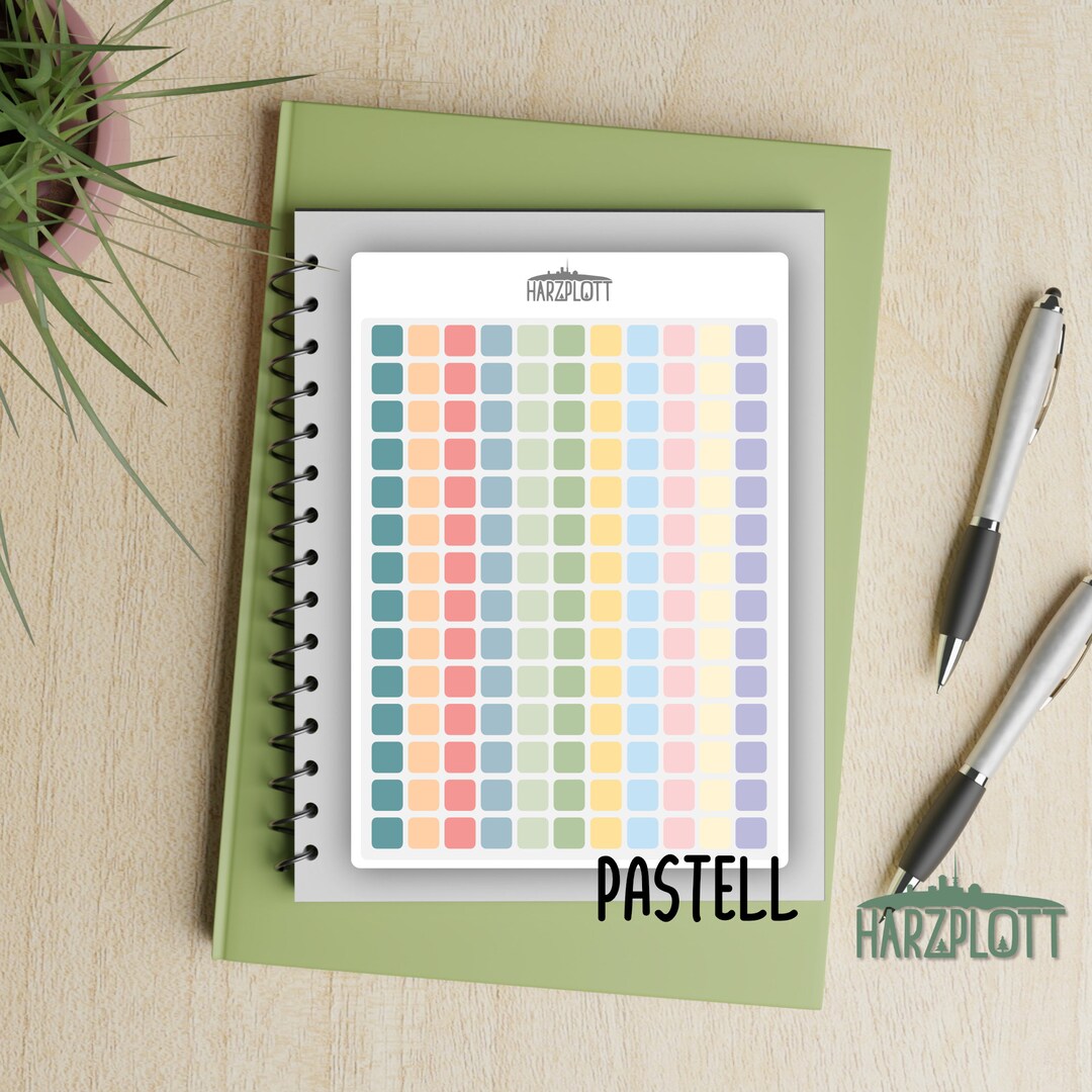 PLANNER BASICS Checkered Stickers Adhesive Dots Squares for Planner ...