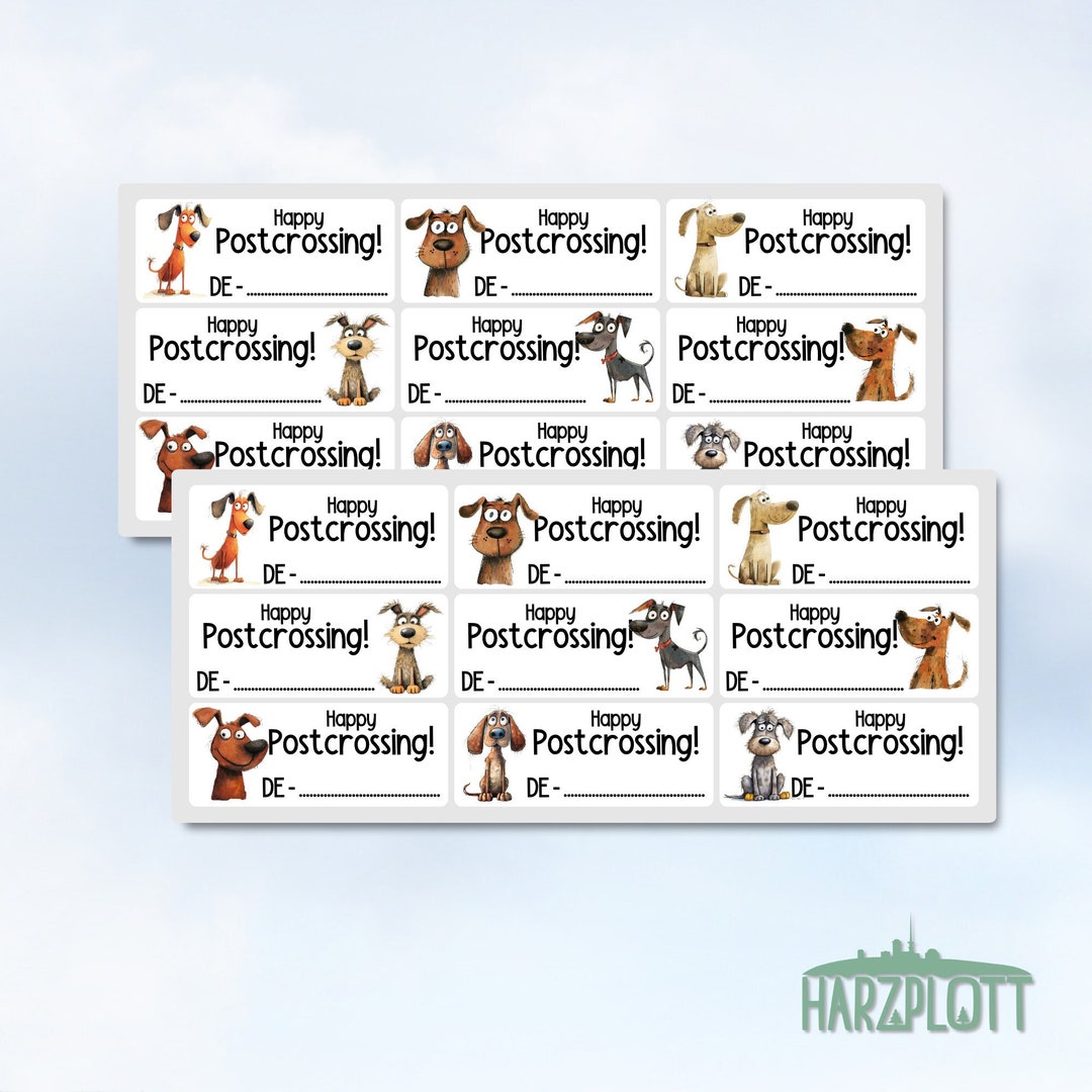 Happy Postcrossing Stickers Cute Crazy Dogs Cute Puppies Animal Lover ...