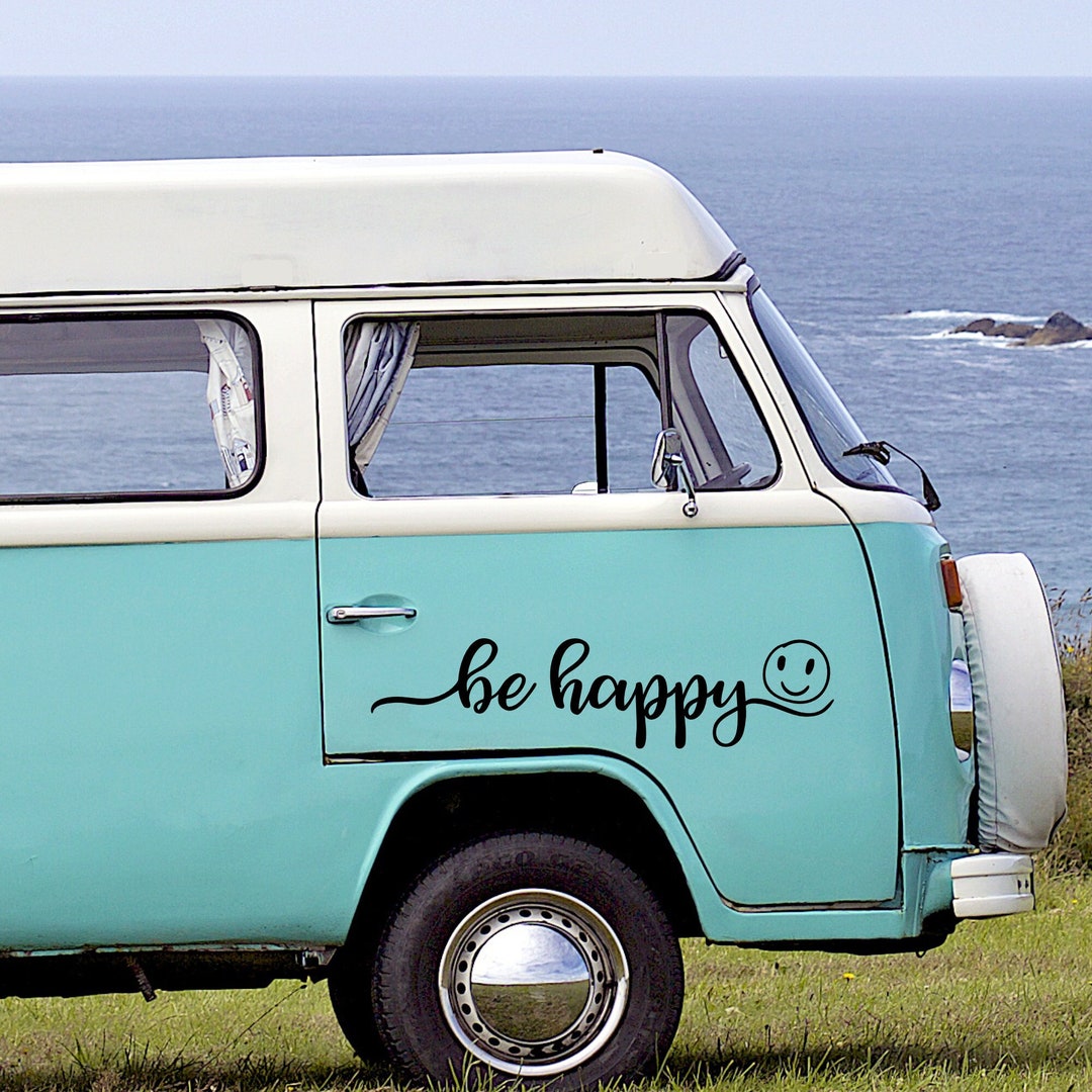 Be happy Smiley Emoji Aufkleber Sticker Auto Wohnmobil Camper - Etsy.de