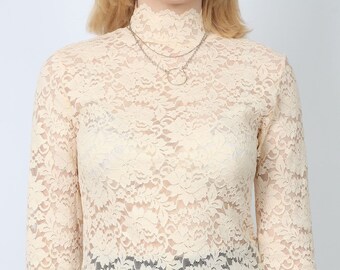 High Neck Lace Top | Etsy