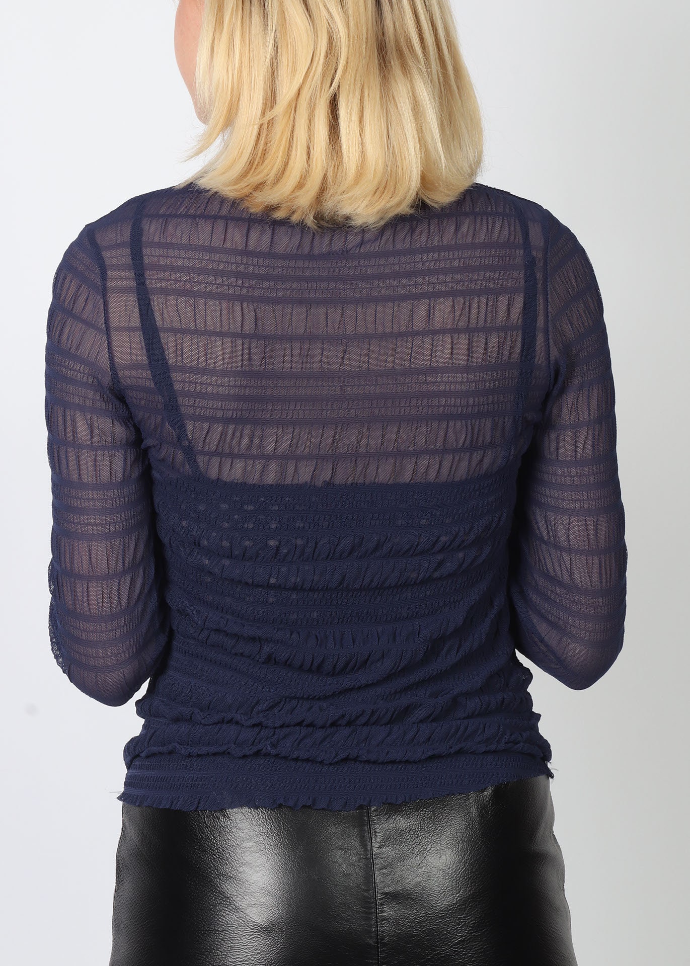 Sheer Navy Blue Ruched Top Stretchy 10-12 Aus - Etsy
