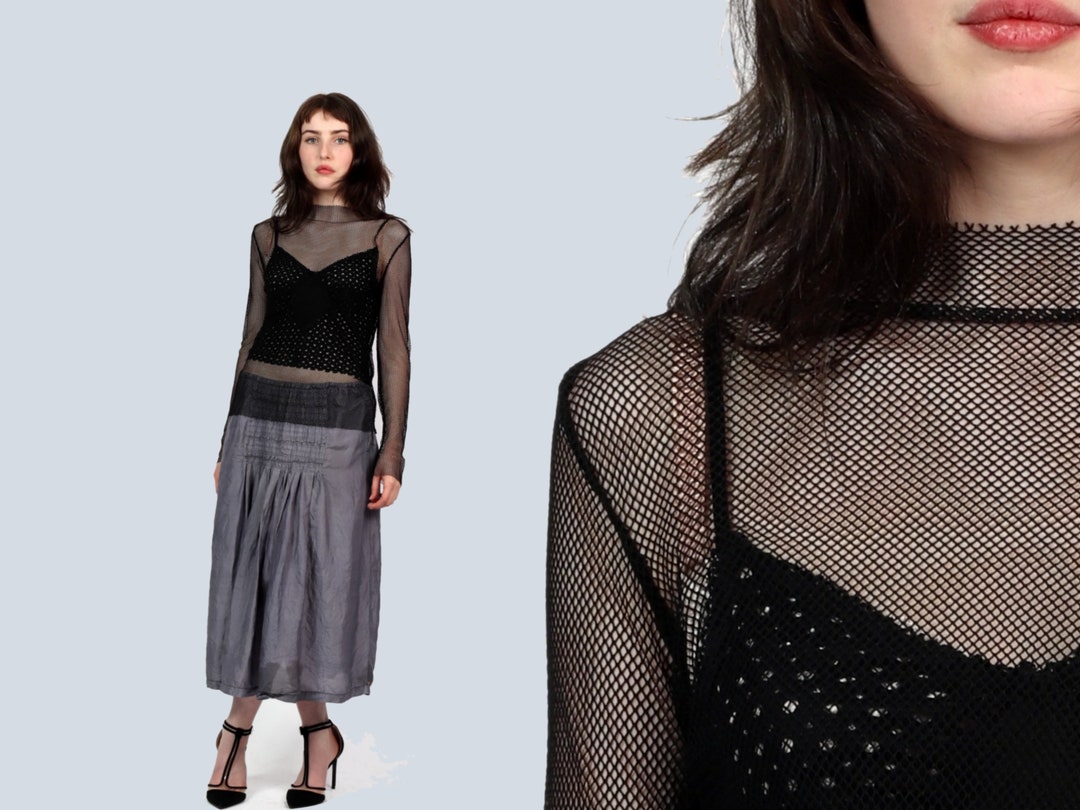 Black Fishnet Stretchy Layering Top, Free Size, Nice Quality - Etsy