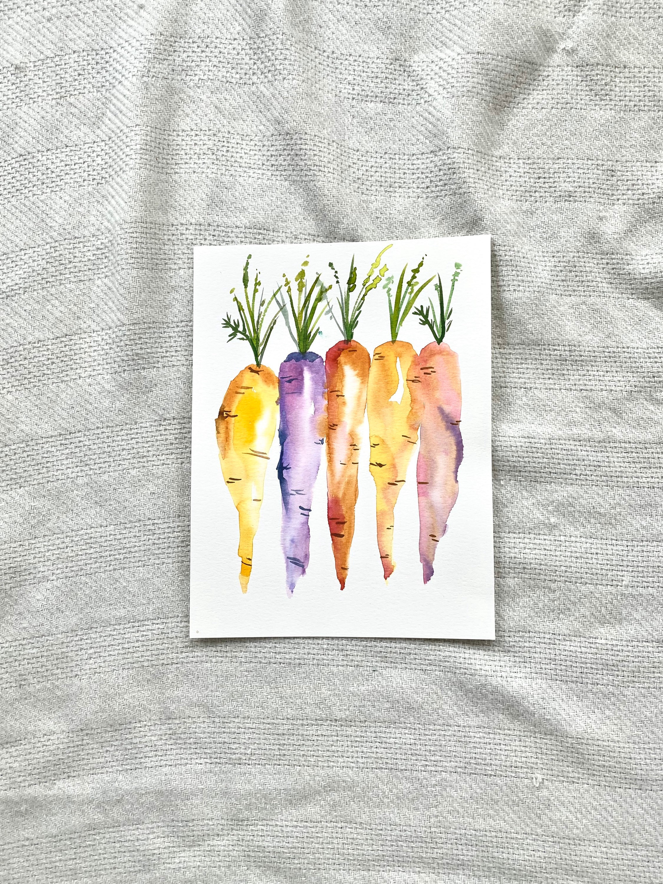 Watercolor Carrot Painting - Wall Art - Home Decor - Thank You Gift ...