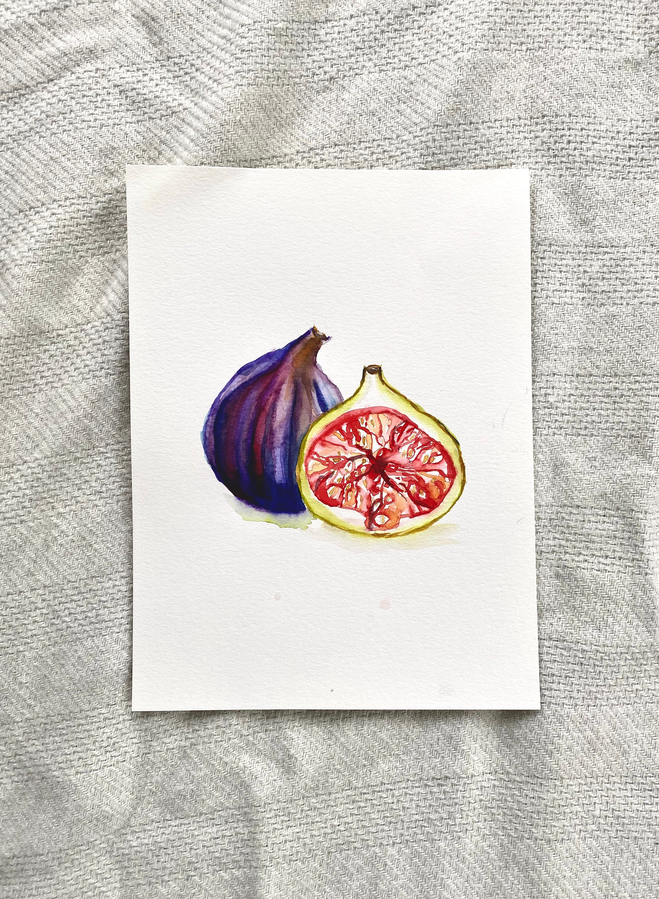 Fig Watercolor Painting - Home Decor - Kitchen Decor - Wall Art ...