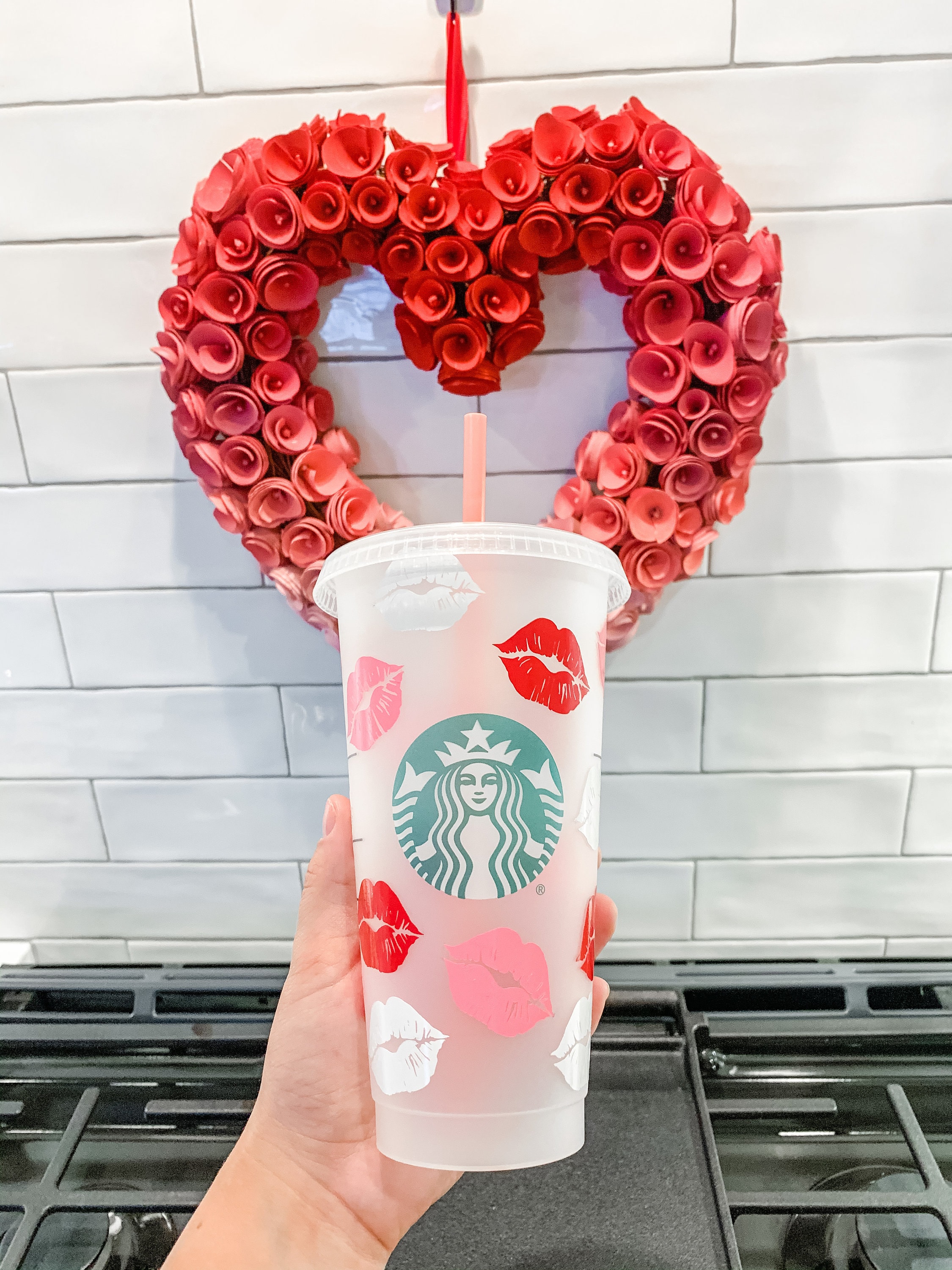 Valentine's Day Smoochie Lips Various Colors Cold Cup Personalized ...