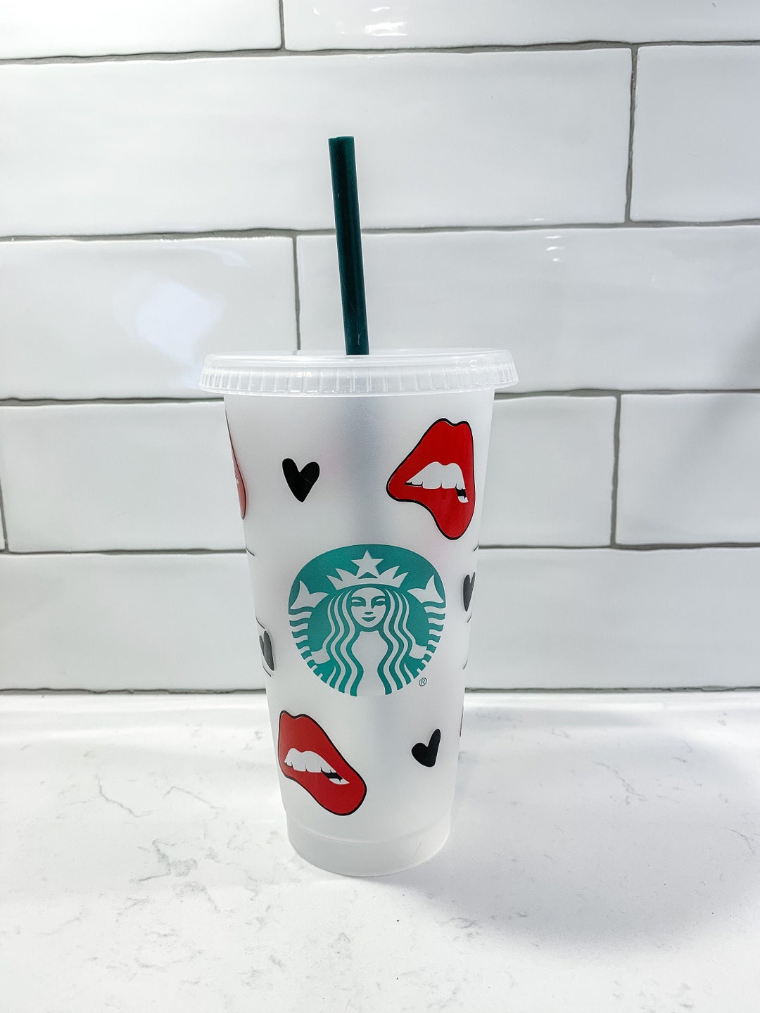 Rock N' Roll Lips Cold Cup | Personalized Valentines Day Cup - Etsy