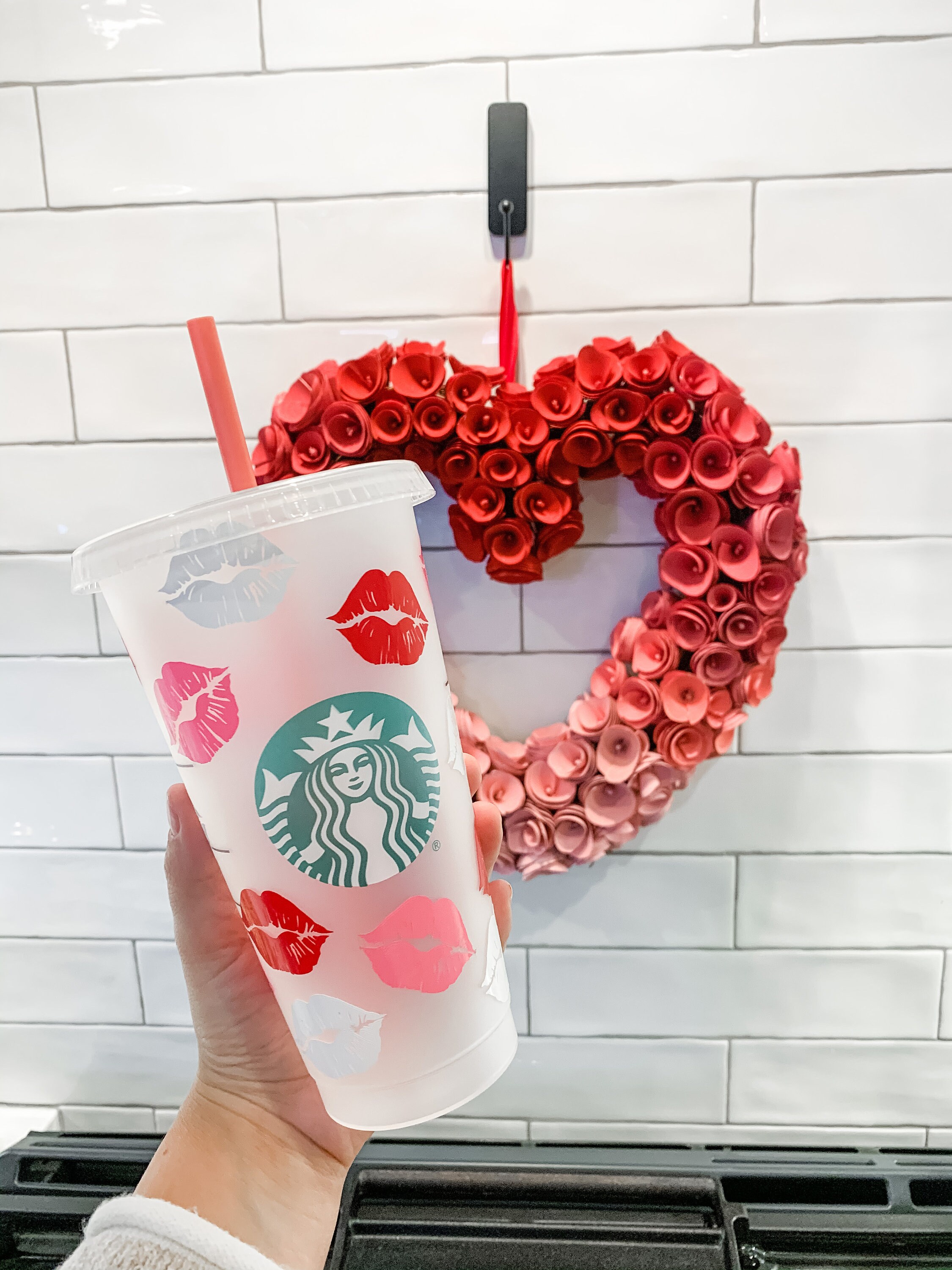 Valentine's Day Smoochie Lips Various Colors Cold Cup Personalized ...