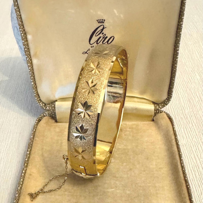 Gold Bangle Vintage 20mm - Etsy UK