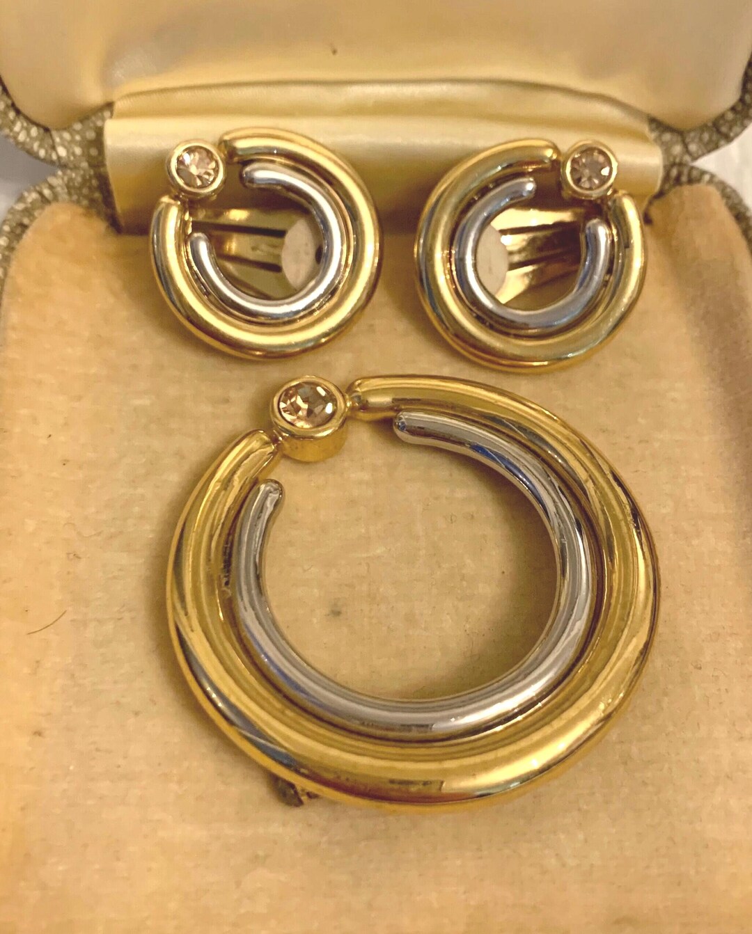 Vintage Jewellery Set, Demi-parure Jewellery, Vintage Brooch & Earrings ...