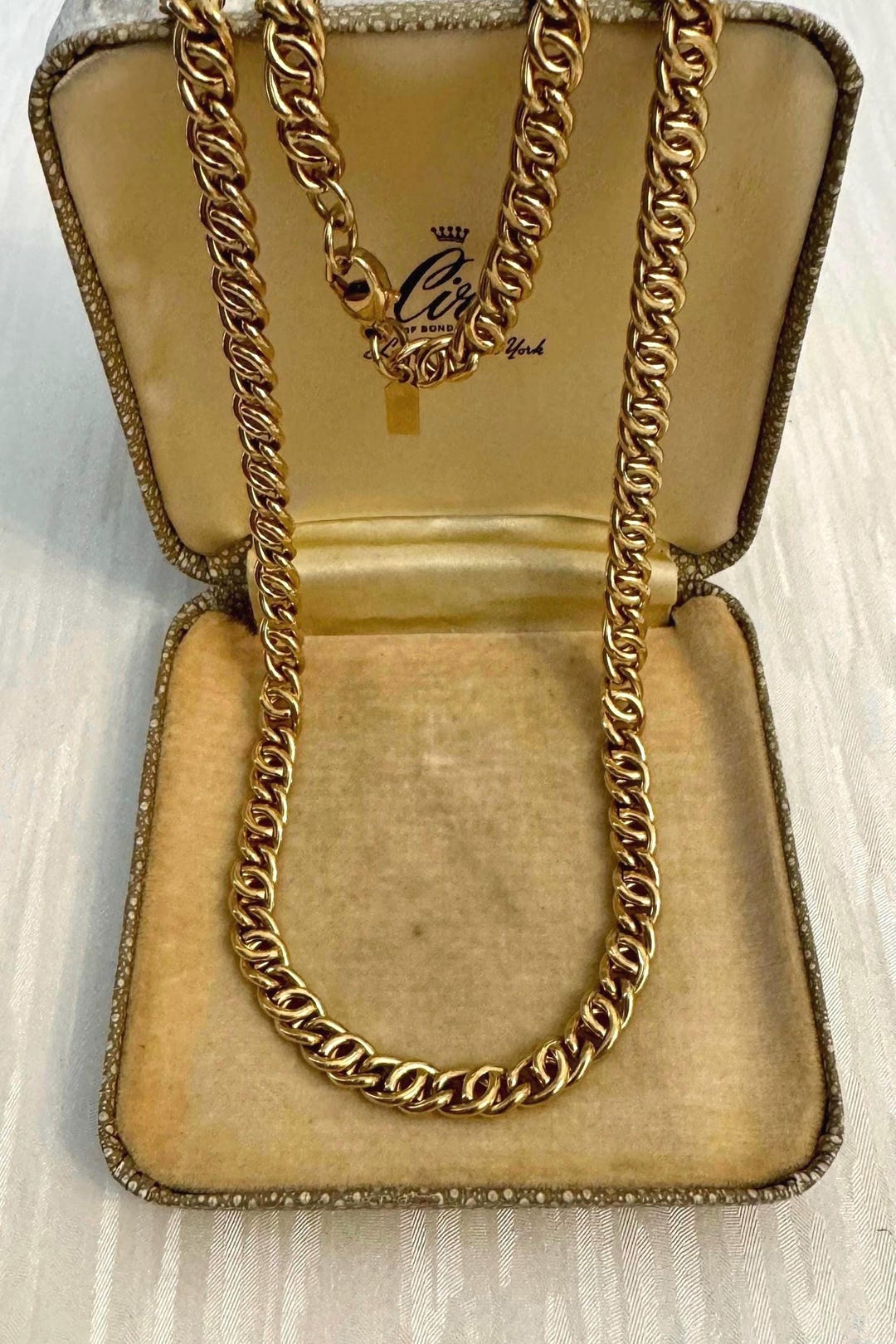 Vintage Gold Monet Chain Necklace, Gold Plated Monet Chain, Vintage ...