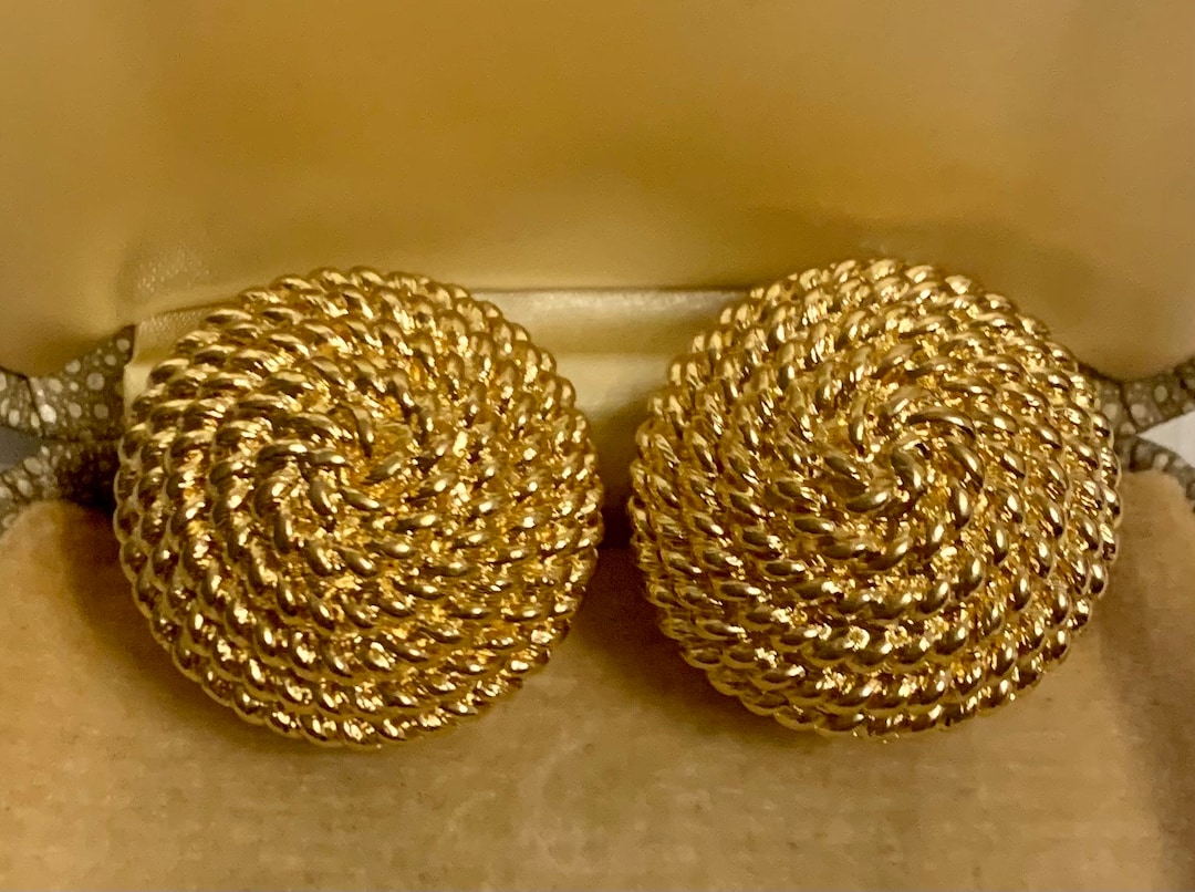 Vintage Monet Earrings Monet 22K Gold Plated Earrings Monet - Etsy
