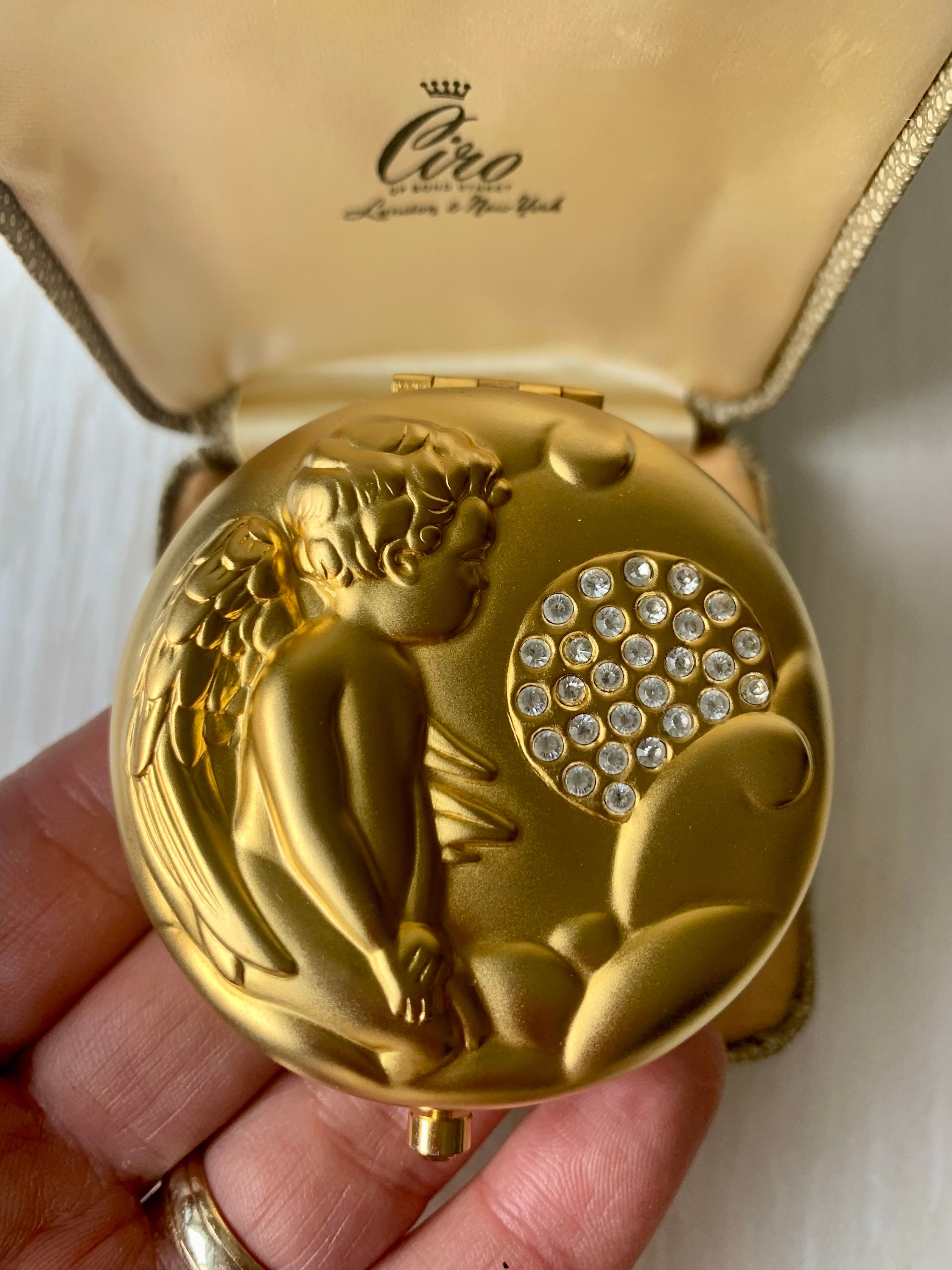 Vintage Cherub Compact, Estee Lauder Compact Mirror, Vintage ...