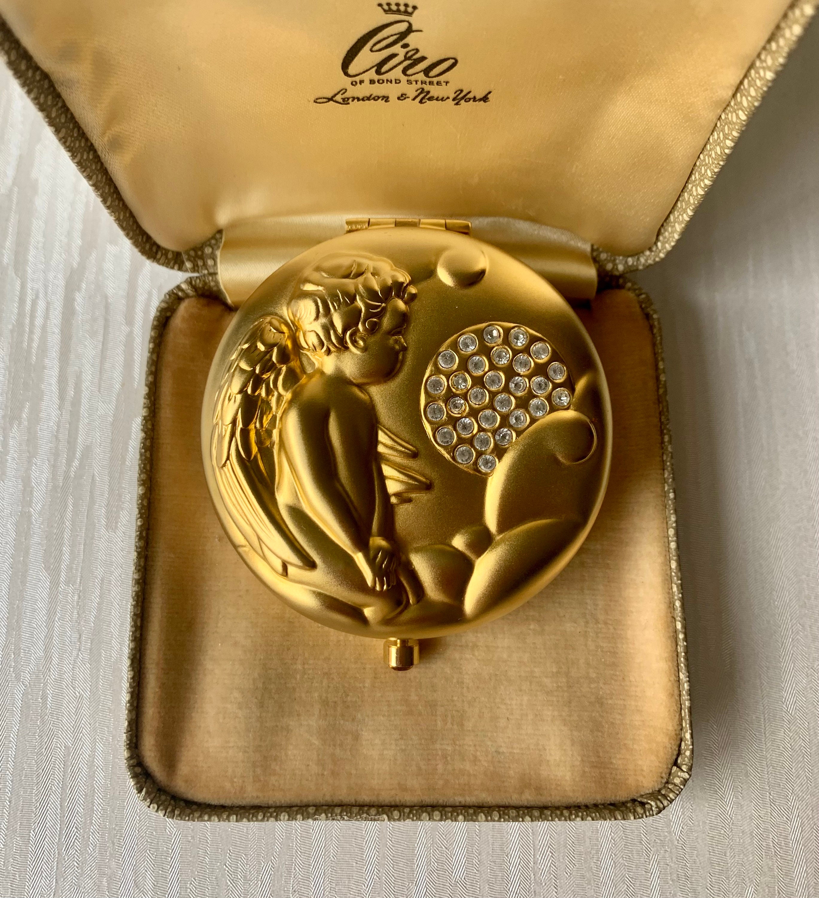 Vintage Cherub Compact, Estee Lauder Compact Mirror, Vintage ...