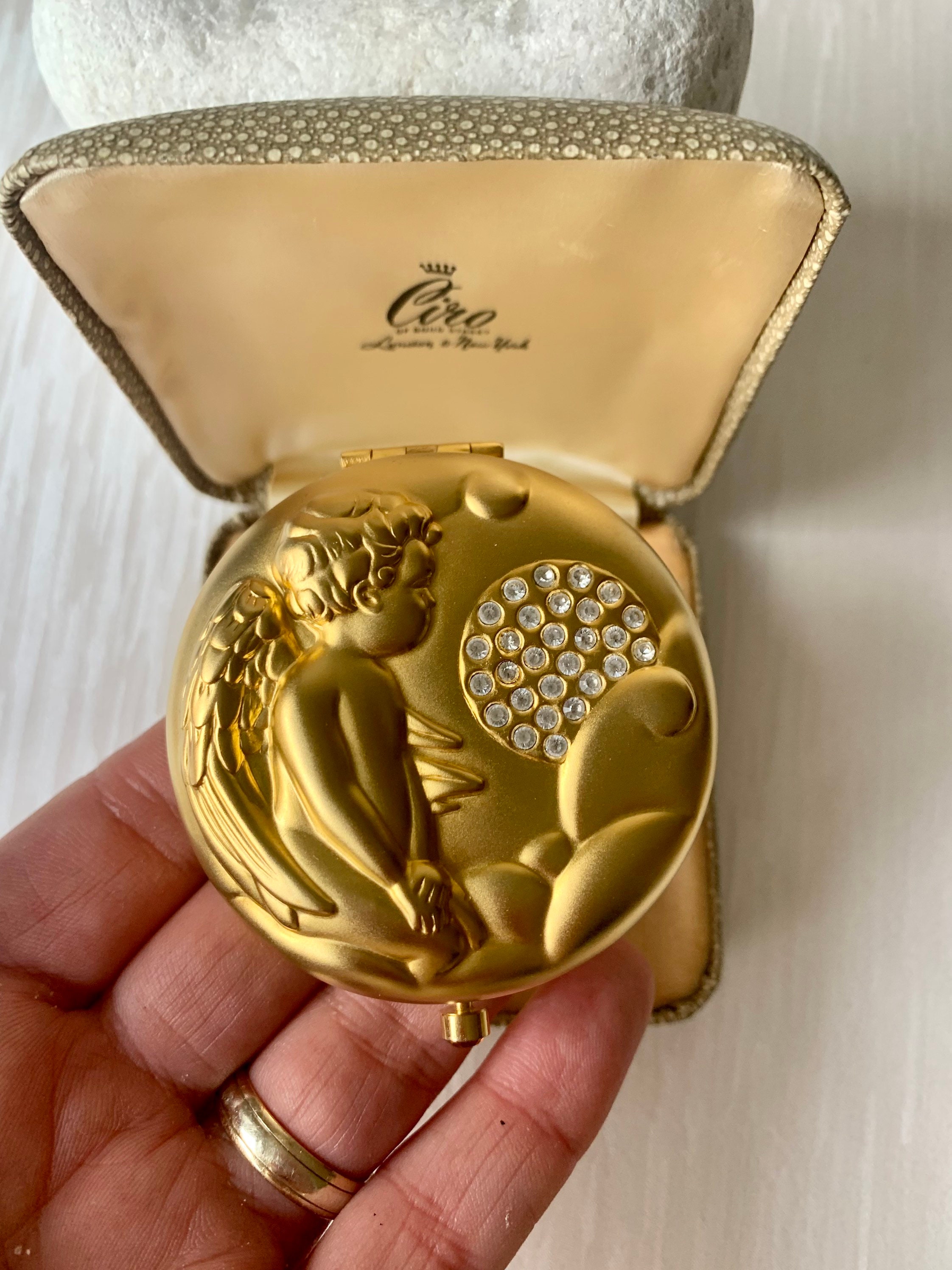 Vintage Cherub Compact, Estee Lauder Compact Mirror, Vintage ...