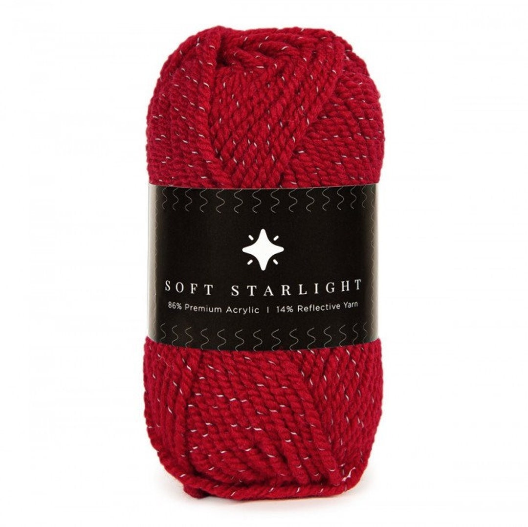 Yarn SOFT STARLIGHT Acrylic Hobbii Scarlet Bright Red - Etsy