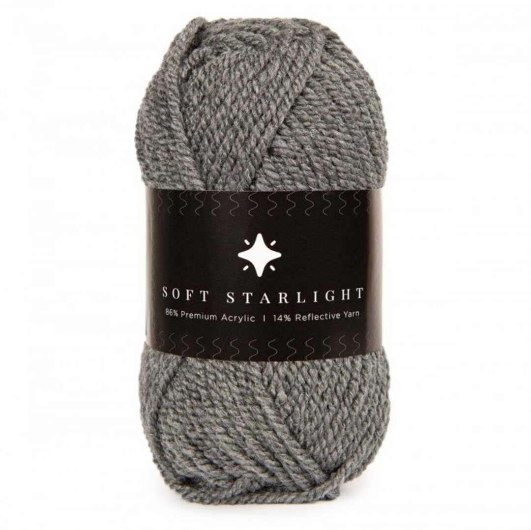 Yarn, SOFT STARLIGHT, Acrylic, Hobbii, Dark Grey, #6, 1.75 Ozs, 1 Skein ...