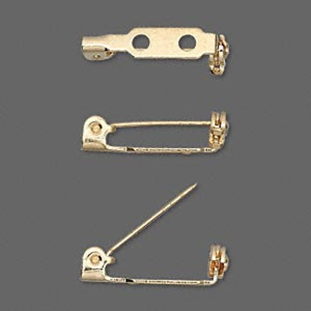 Pin Back, Gold-plated Steel, 3/4 Inch, Locking Bar, 10 Pins - Etsy