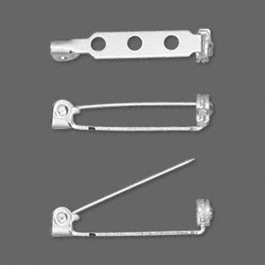 Pin Back, Silver-plated Steel, 1 Inch With Locking Bar, 10 Pins - Etsy