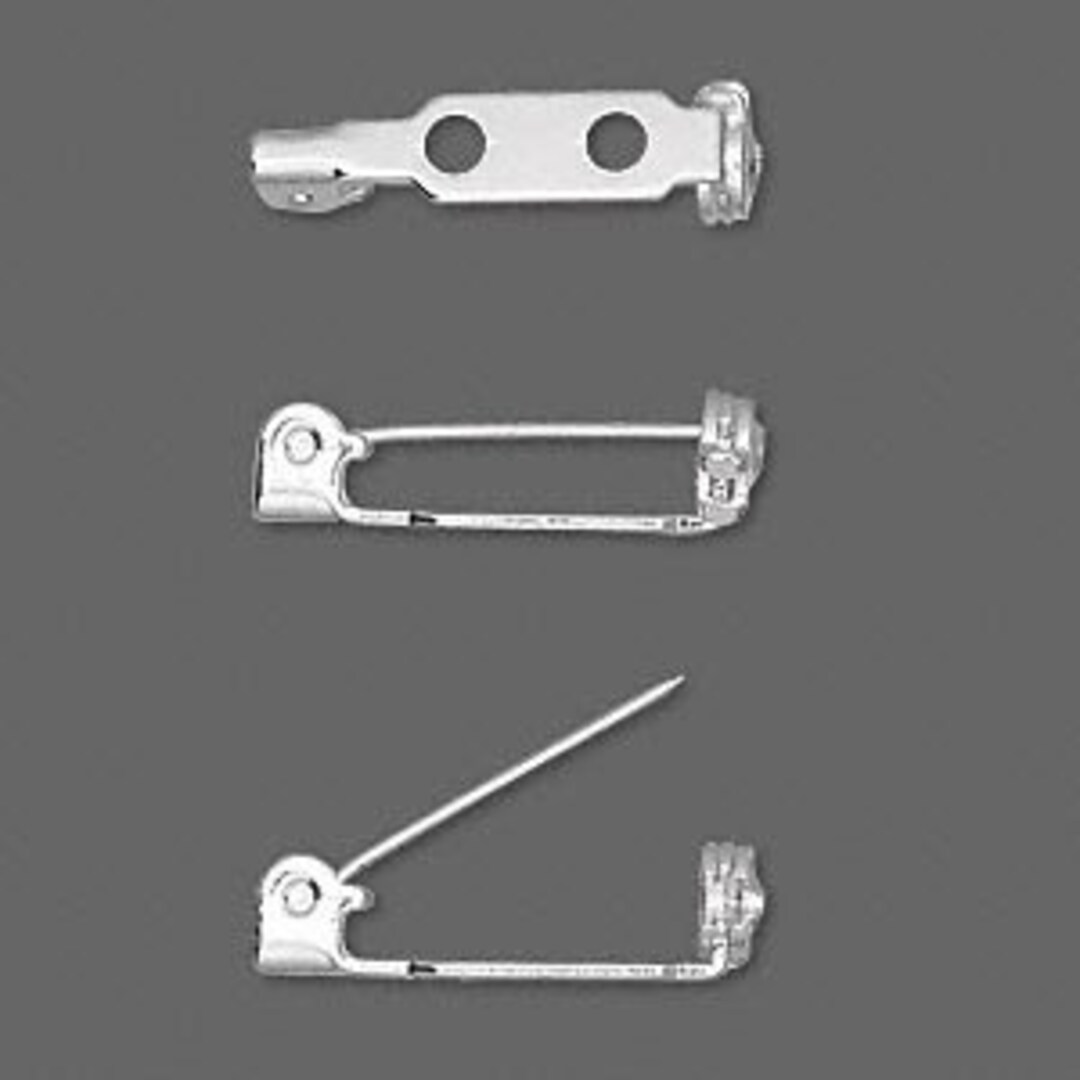 Pin Back, Silver-plated Steel, 3/4 Inch With Locking Bar, 10 Pins - Etsy