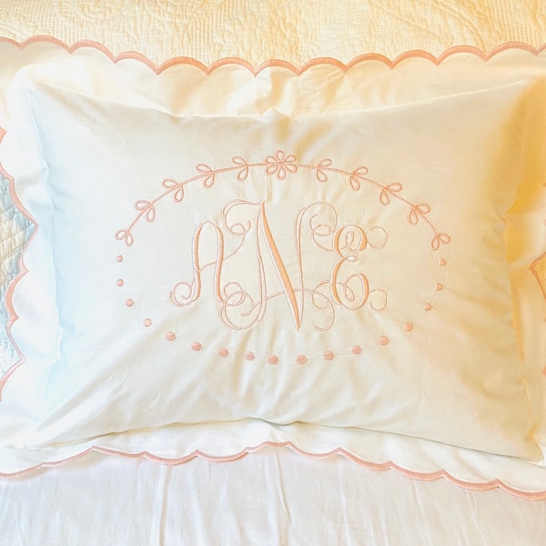 Monogram Pillow Sham - Etsy
