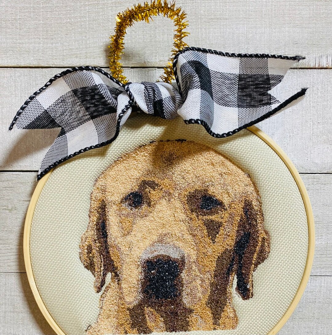 Custom Made, Dog, Embroidered, Christmas Tree, Ornament, Keepsake ...