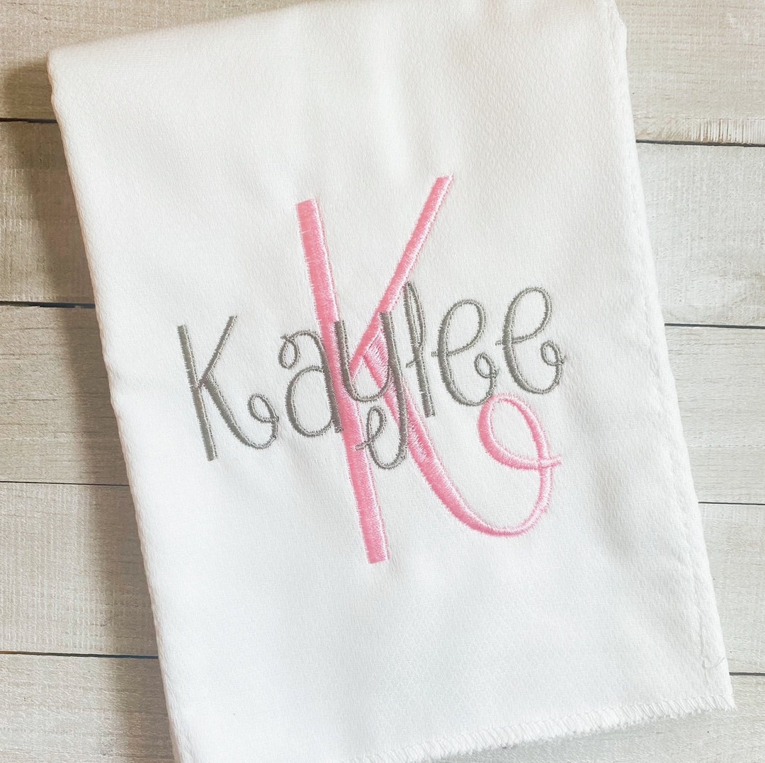 Personalized, Initial, Monogram, Name, Baby Girls, Handmade, Burp Cloth ...