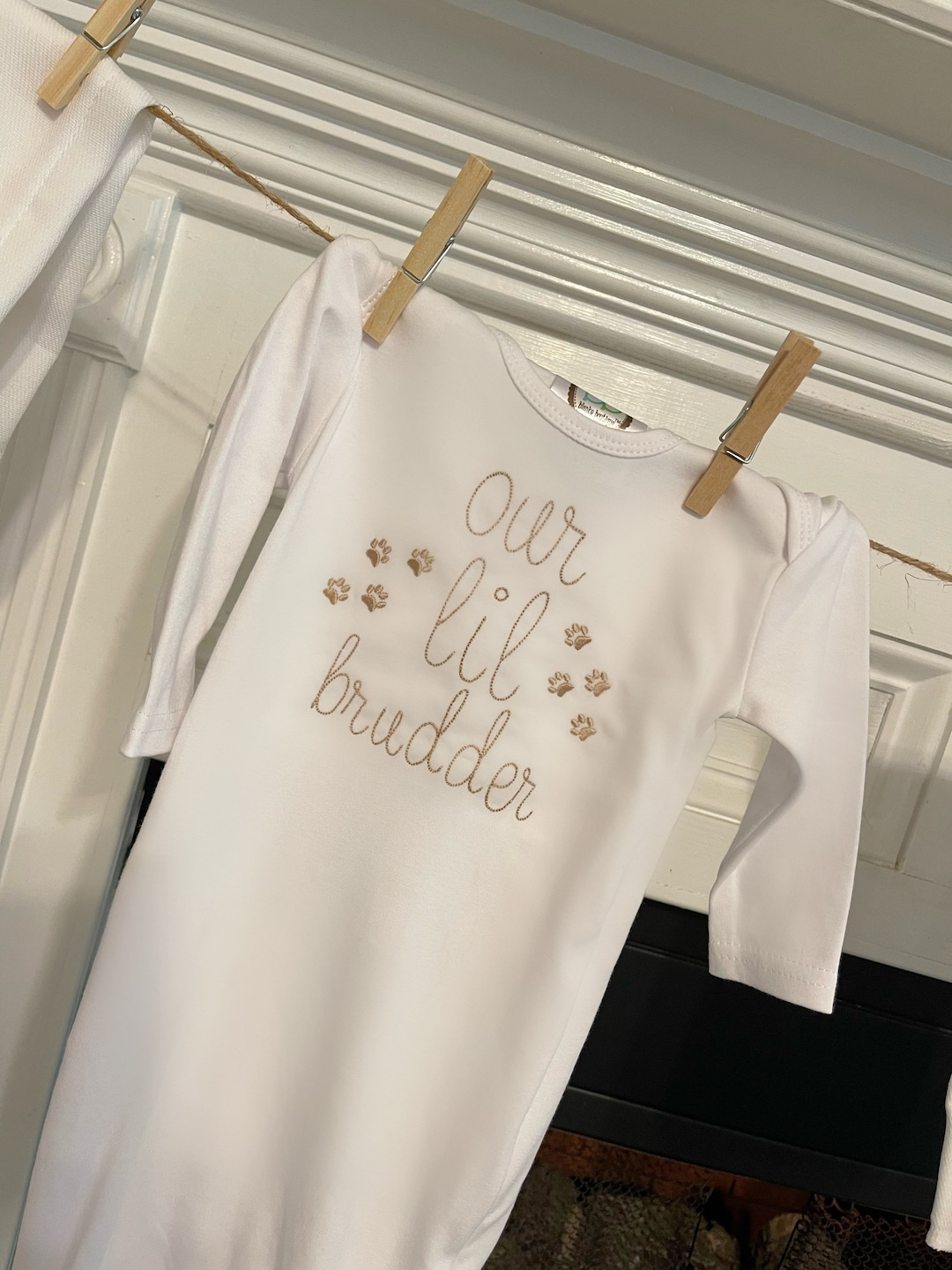 Our Little Brudder or Sissy Dog Paws Layette/bodysuit, New Baby Dog ...