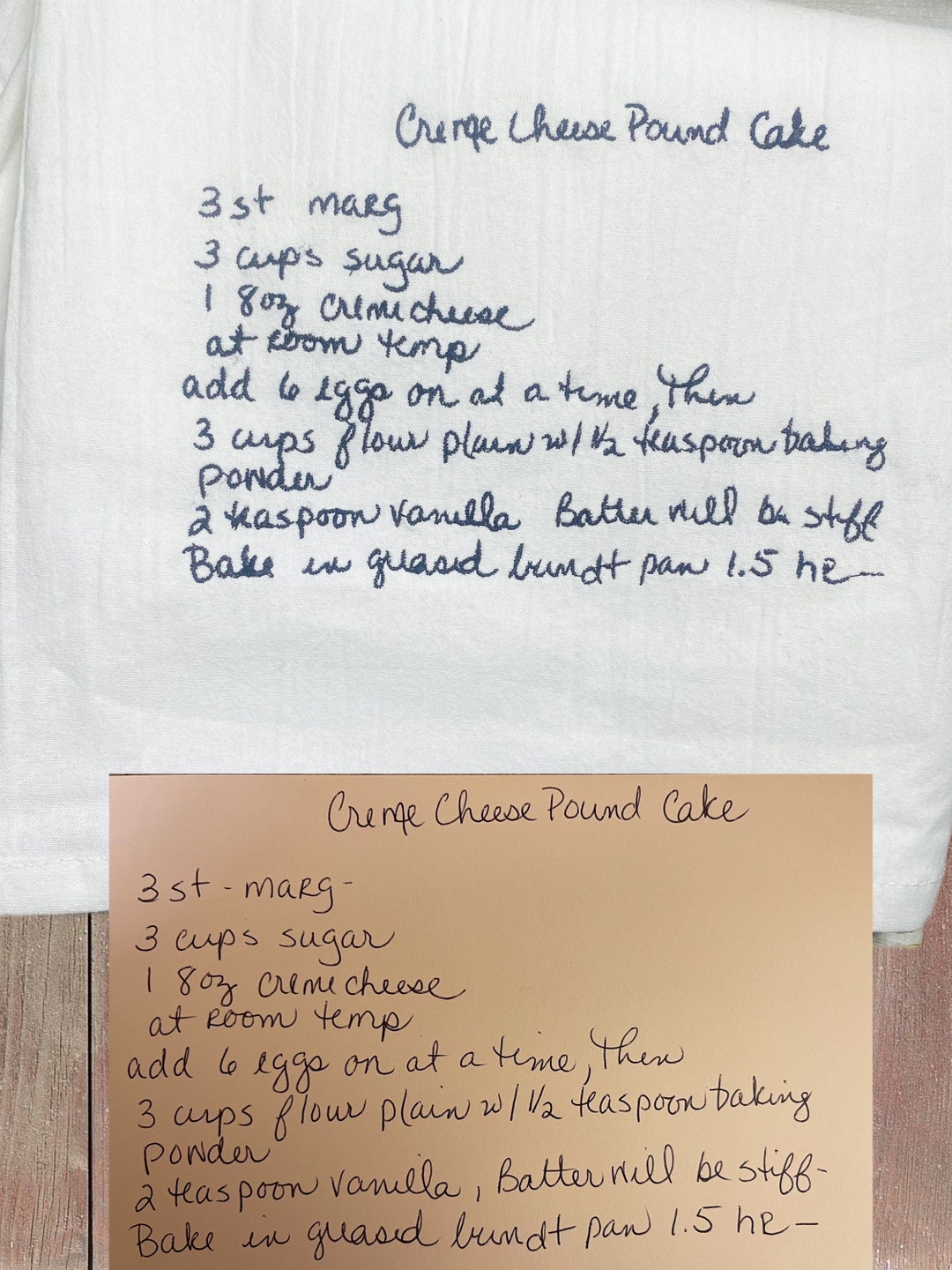 Memorable, Handwritten Recipes, Notes Turned Into a Gift, Flour Sack ...