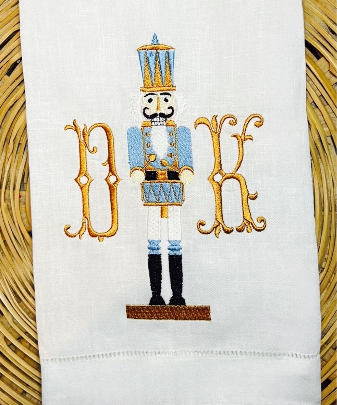 Embroidered Drummer Nutcracker Monogrammed Christmas Dinner Napkins ...