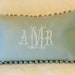 Embroidered Velvet Monogram Pillow. Insert Included. 12x20 Personalized ...