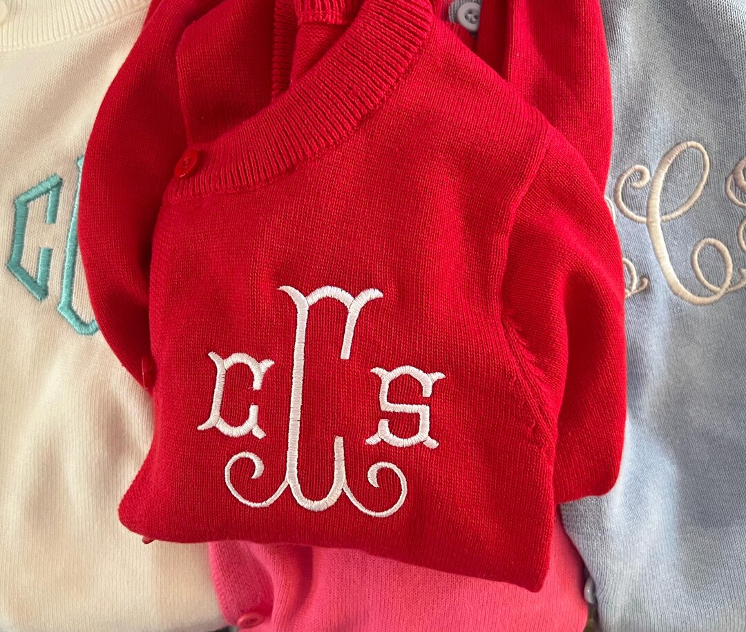 Unisex Monogrammed Button up Cardigan Sweater, Toddler Sweater, Kids ...