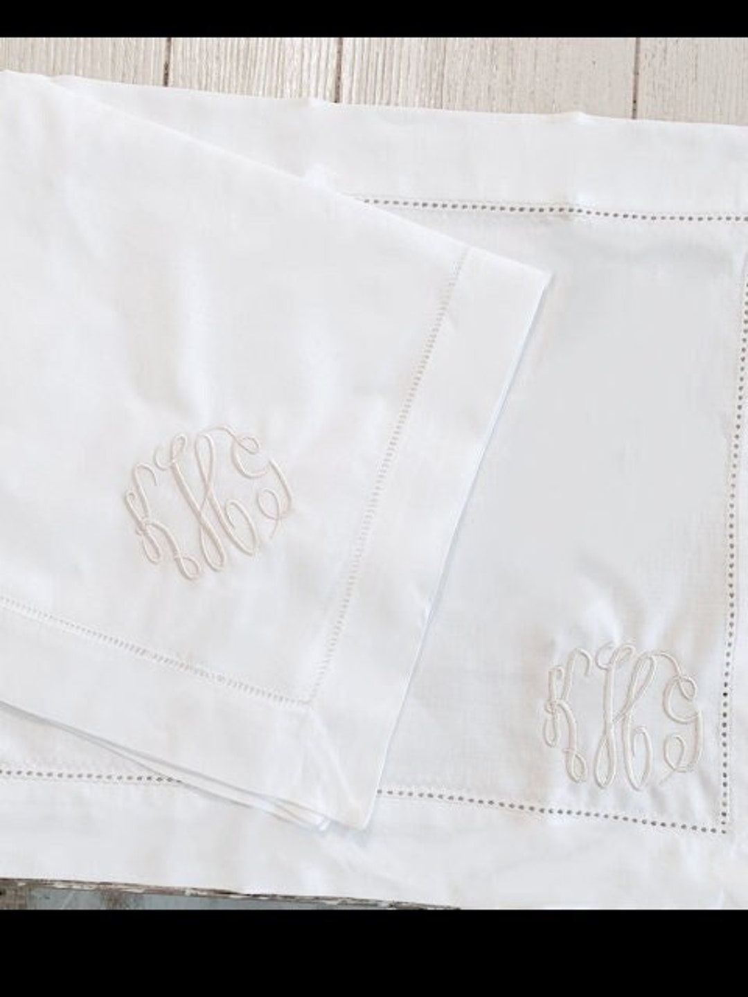Personalized, Monogrammed, Embroidered, Classic Hemstitch Dinner ...