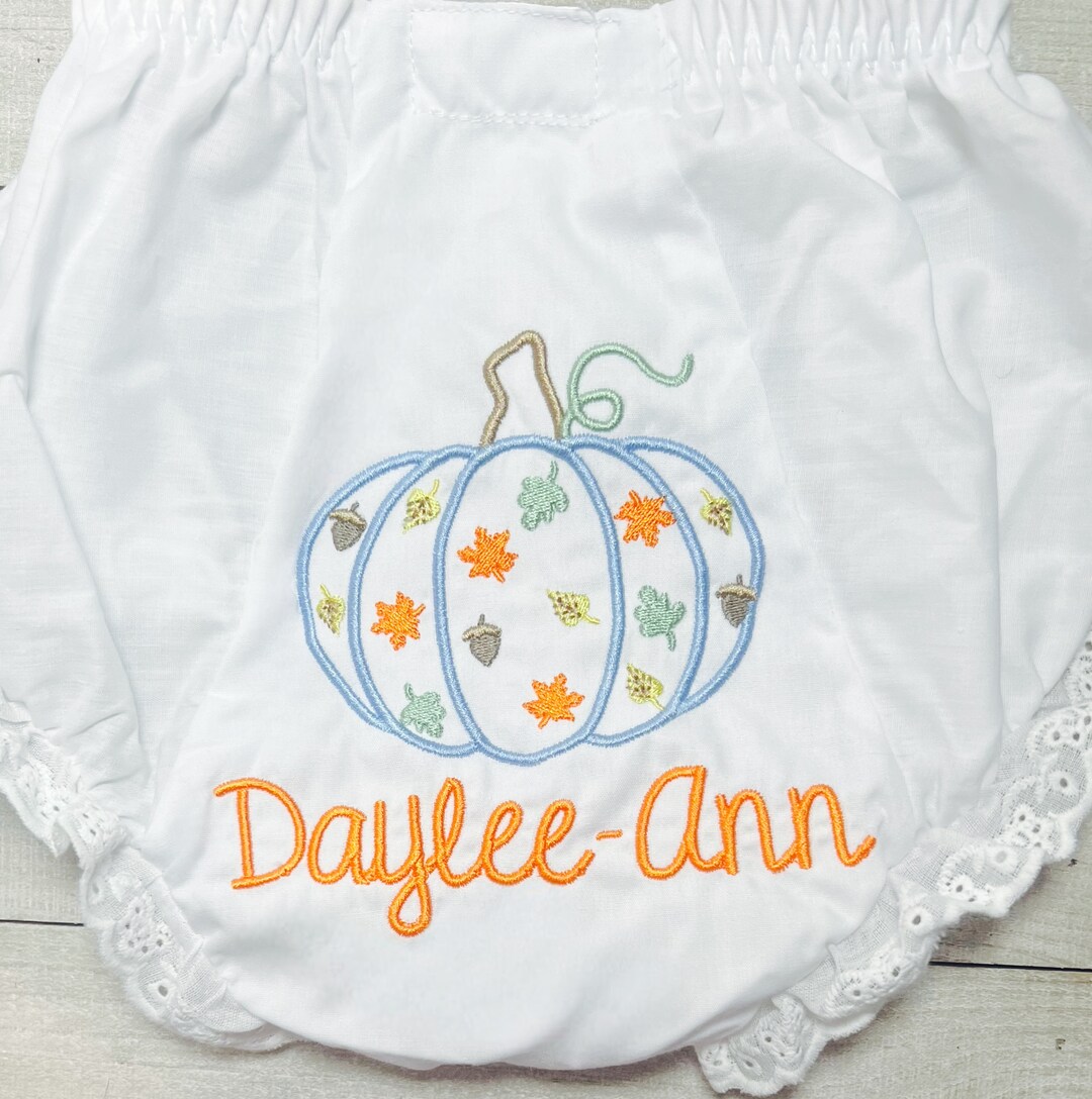 Fall Pumpkin Girls Bloomers, Fall Diaper Cover, Baby and Toddler ...