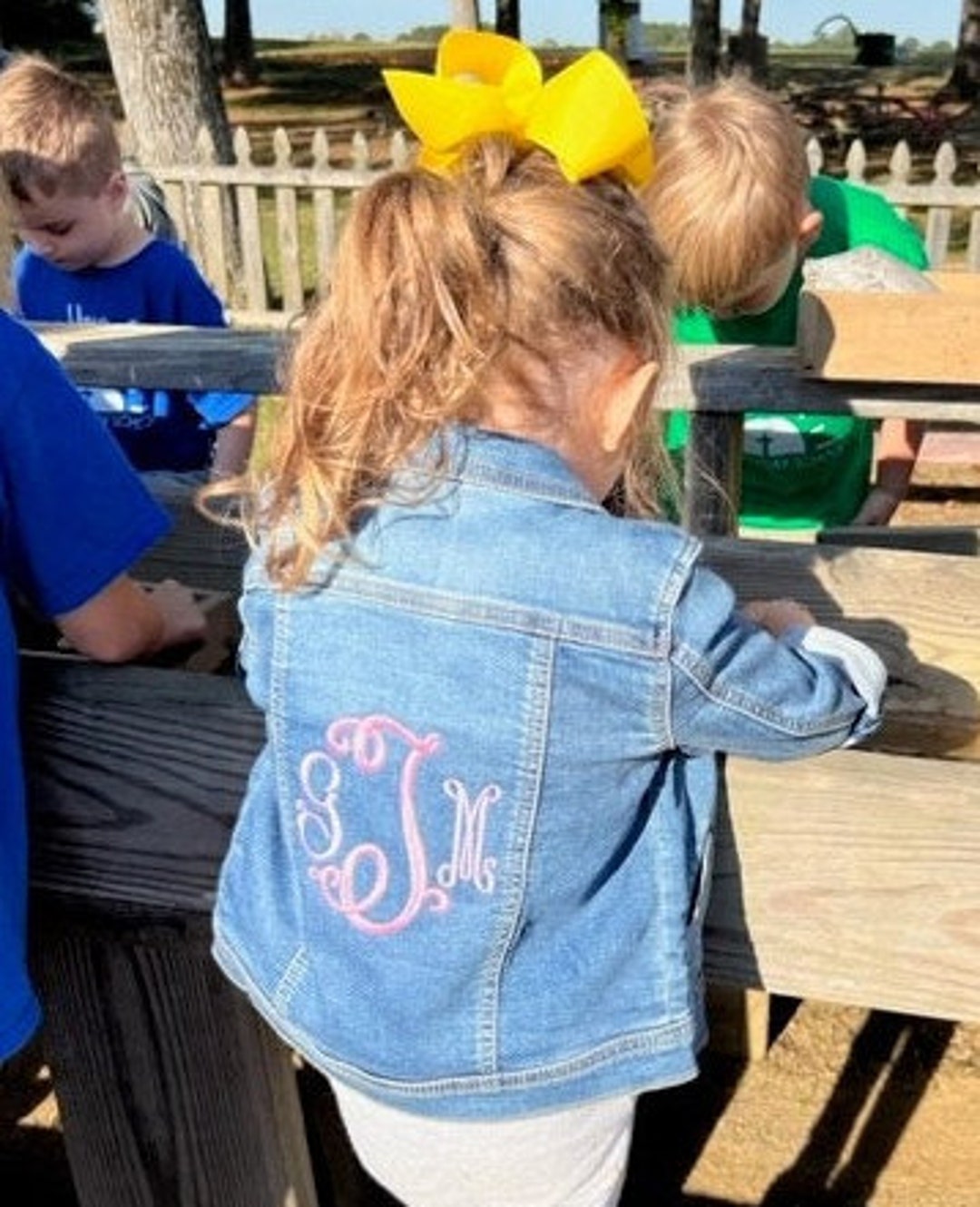 Toddler Girls Monogrammed Embroidered Jean Jacket, Monogrammed Denim ...
