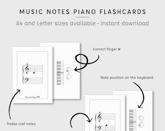 Piano Notes Printable - Etsy