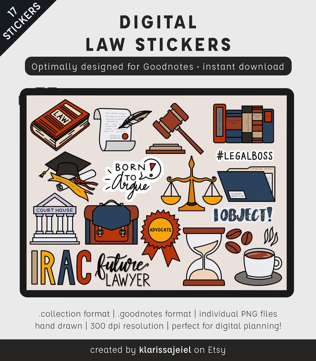 Digital Law Stickers | Law Student, Law School Stickers | Law Grad ...