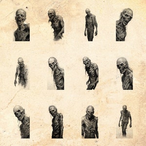 Zombie Procreate Stamp Brushes | Horrifying Halloween Stamps | Detailed ...