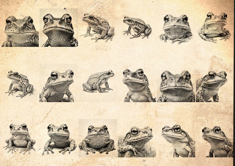 100 Frog Procreate Stamp Brushes: Wildlife, Tattoo Reference (digital ...