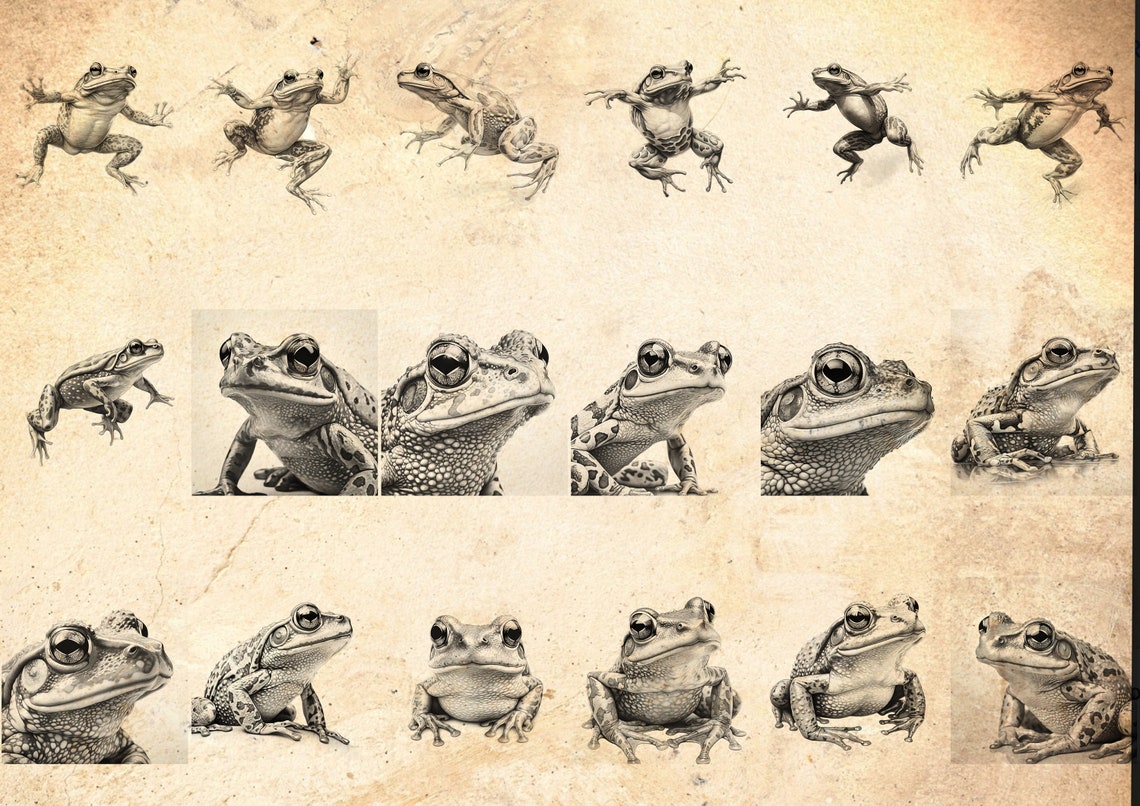 100 Frog Procreate Stamp Brushes: Wildlife, Tattoo Reference (digital ...