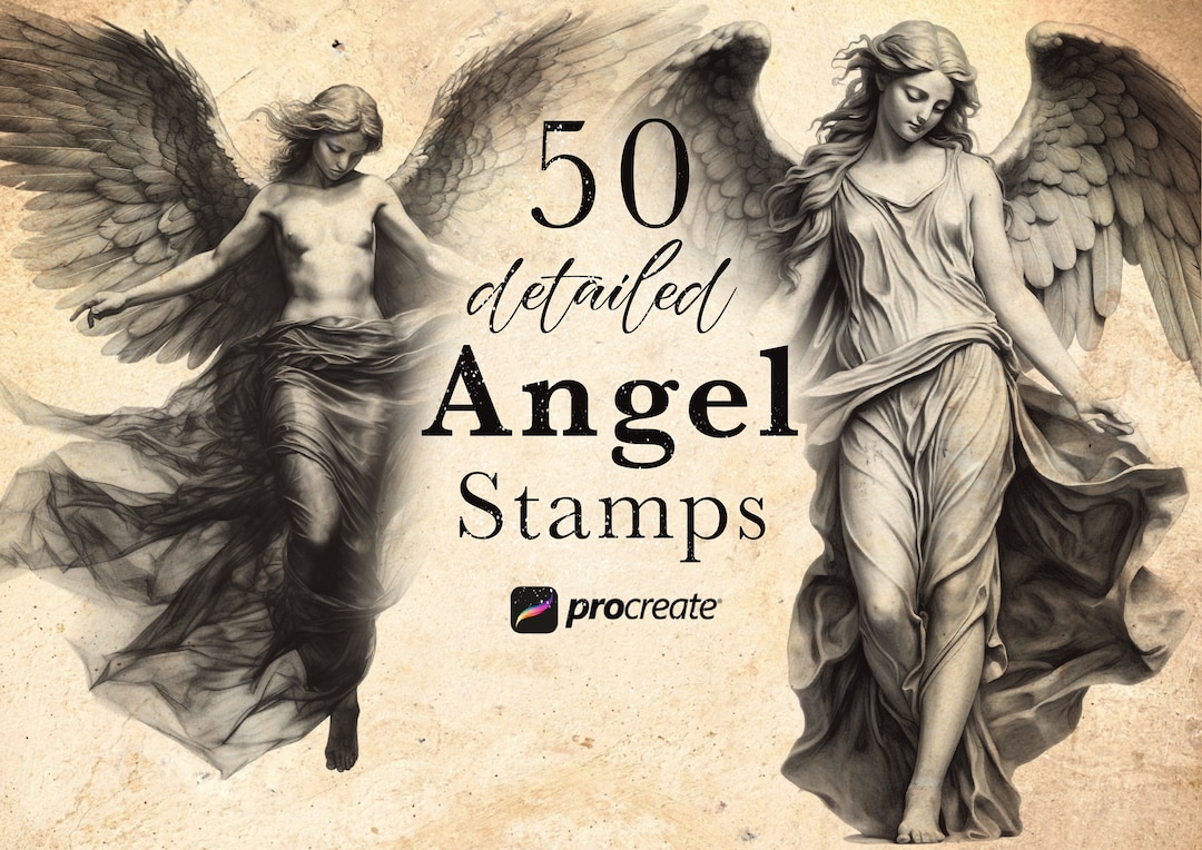 50 Angel Procreate Brush Stamps | Christmas Brushes , Winter Procreate ...