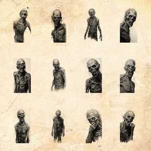 Zombie Procreate Stamp Brushes | Horrifying Halloween Stamps | Detailed ...