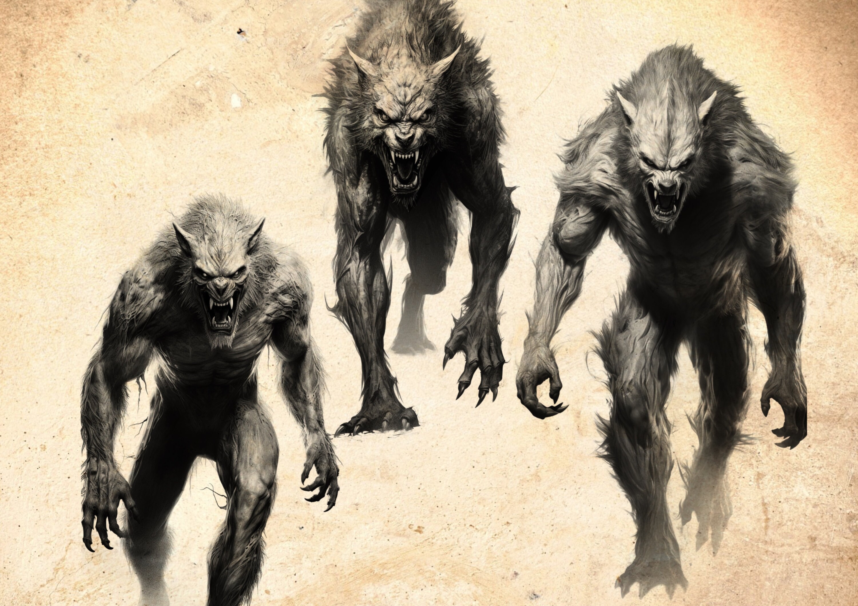 90 Werewolf Procreate Stamp Brushes: Spooky Horror Legends (digital ...