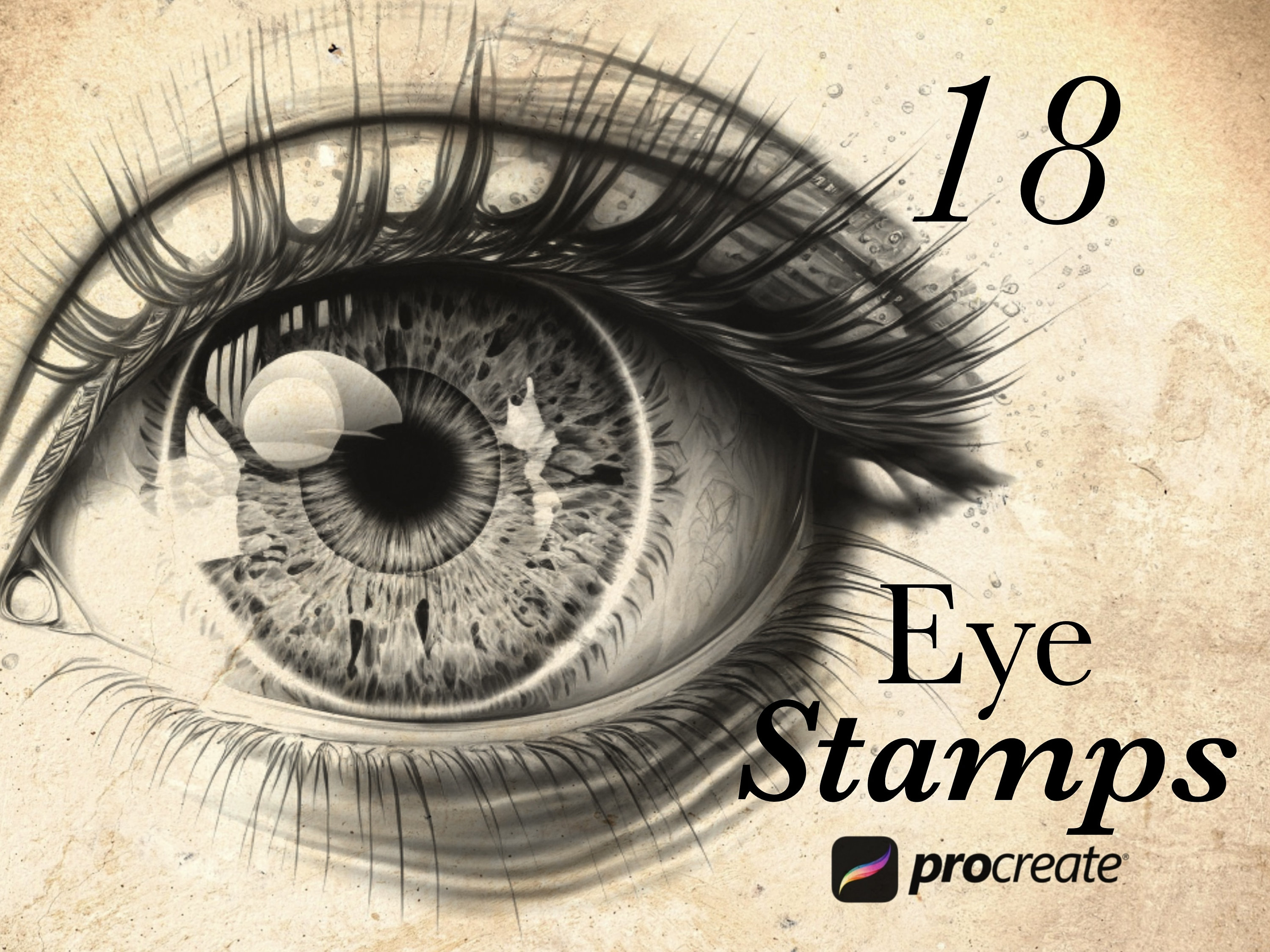 Realistic Eyes Procreate Stamp Brushes Eye Brush Stamps Set Eye ...