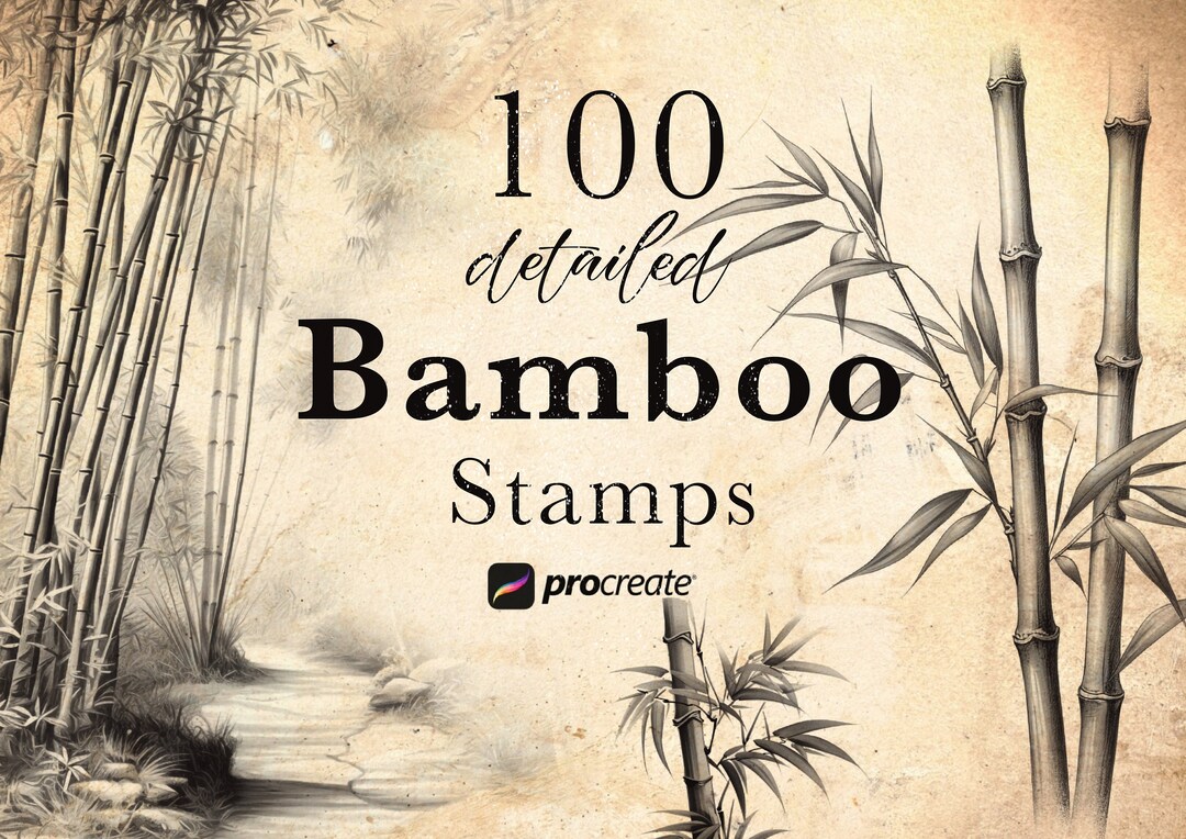 Bamboo Procreate Stamp Brushes | Greenery Stamps | Detailed Bamboo ...