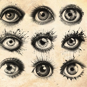 Realistic Eyes Procreate Stamp Brushes | Eye Brush Stamps Set | Eye ...