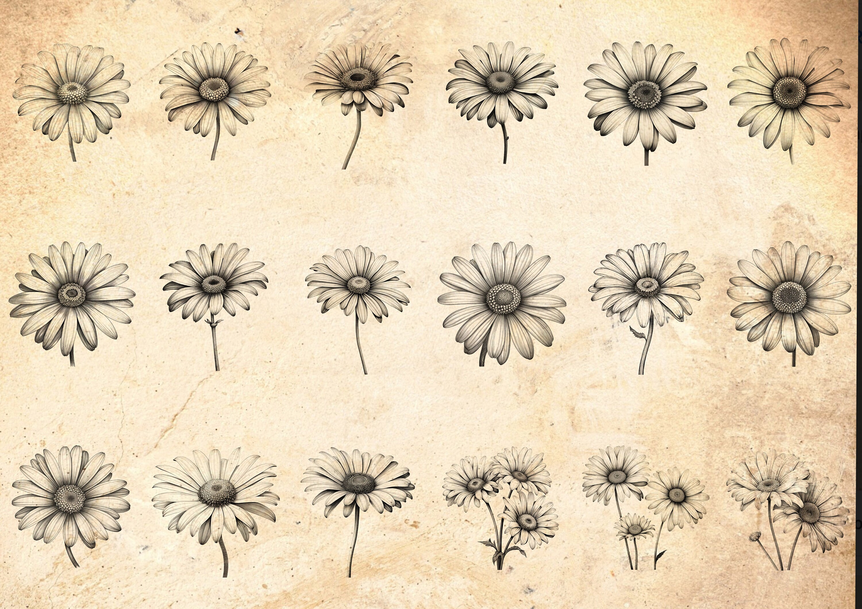 Daisy Flower Procreate Stamp Brushes Daisies Blossom Stamps - Etsy