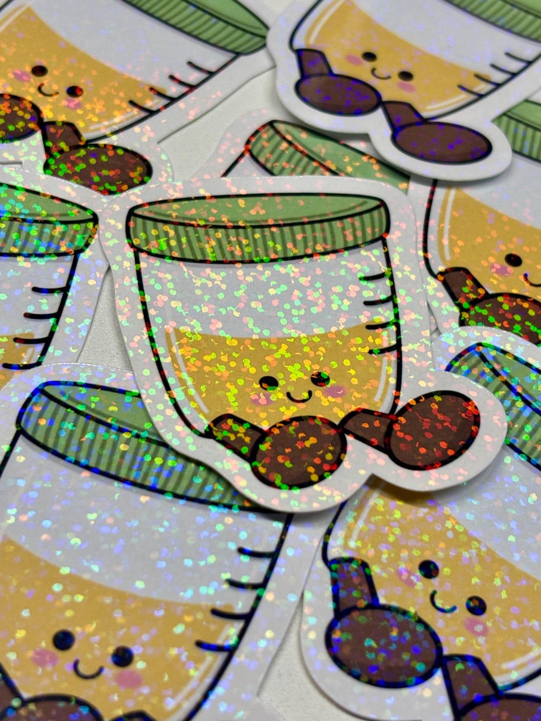 Cute Specimen Cup Sterile Cup Sticker Holographic Lab Week Urine ...